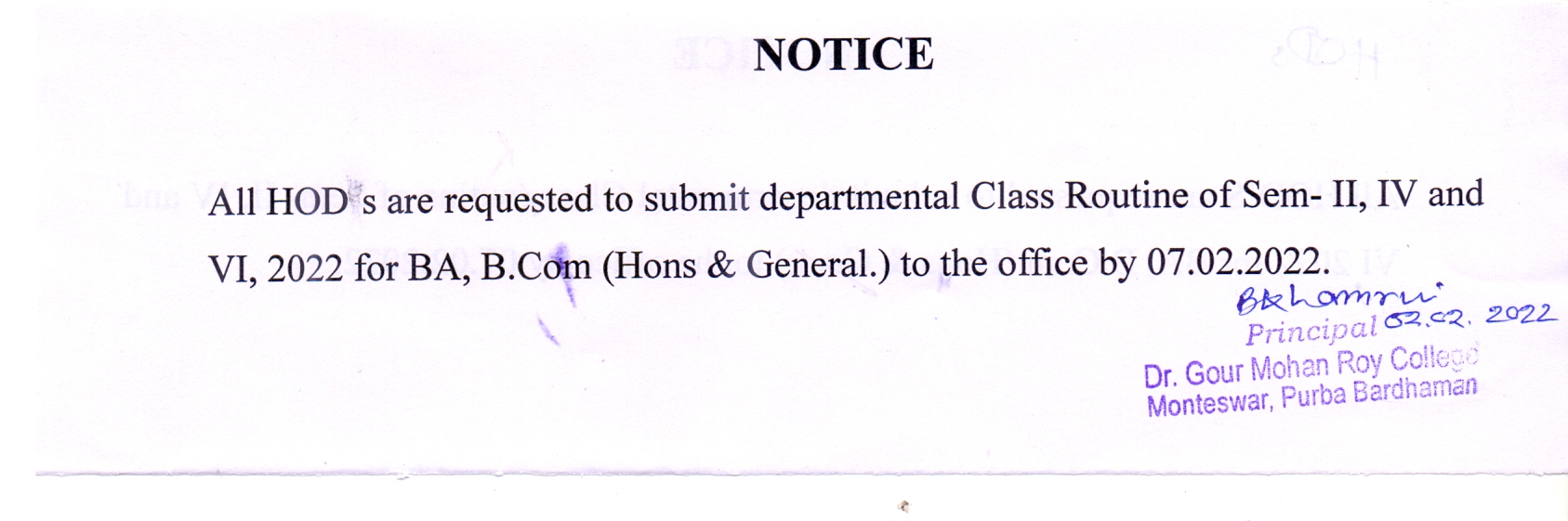 Official Website | Dr. Gour Mohan Roy College